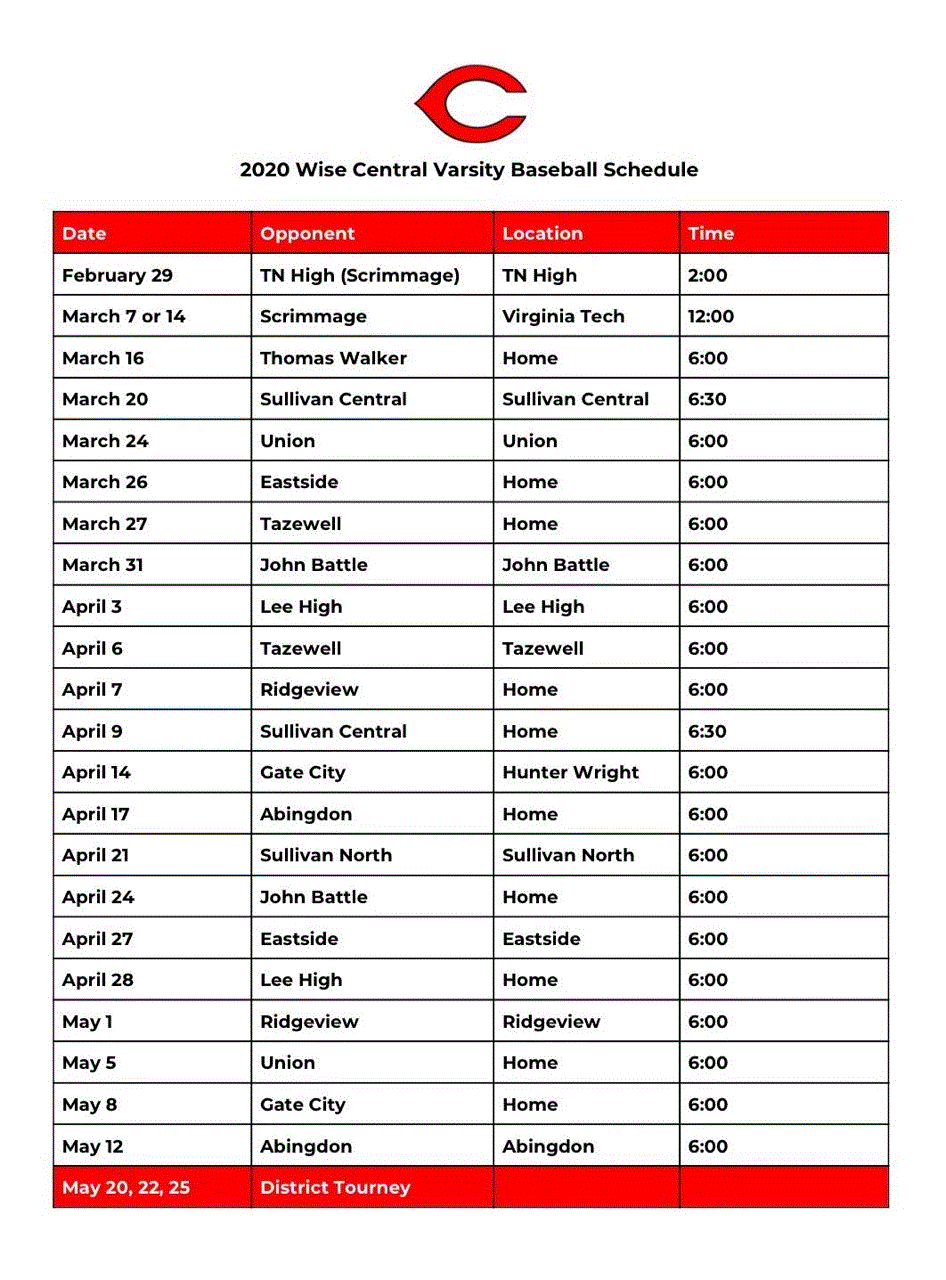 Scrimmages/Schedules - SWVA Baseball & Softball - SWVASPORTS.COM