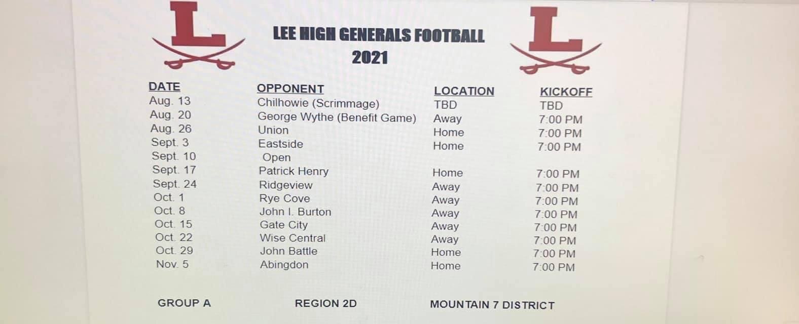 2021 Schedules - SWVA Football - SWVASPORTS.COM